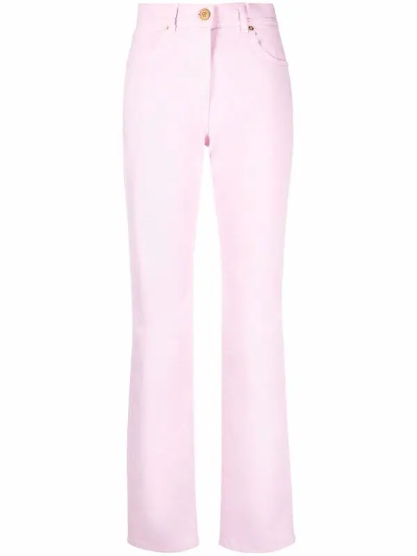 Versace High-waisted Straight Leg Trousers