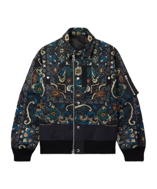 Sacai Paisley-print Zip-front Jacket - Black