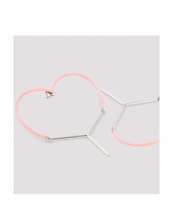 Y/project Two-toned Heart-shape Drop Earrings