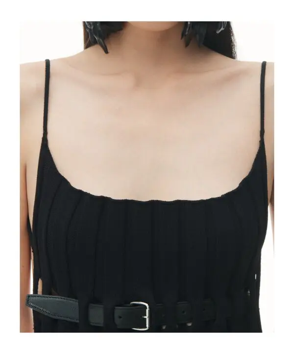 Alexander Wang Belted Square-neck Dress