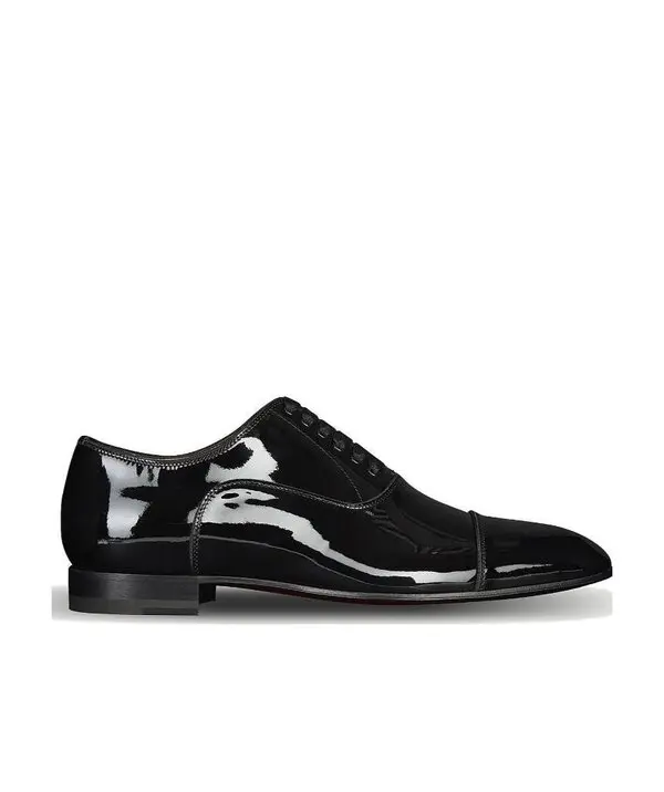 CHRISTIAN LOUBOUTIN Grego Patent Leather Lace-up Oxford Shoes