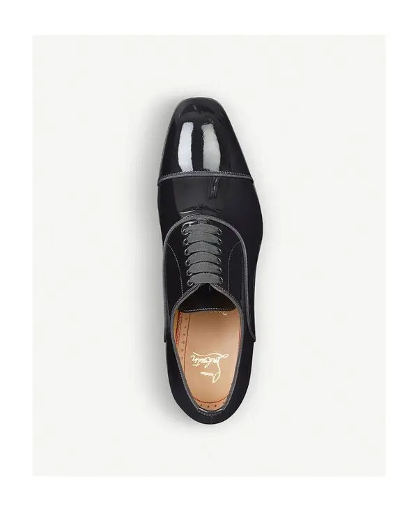 CHRISTIAN LOUBOUTIN Grego Patent Leather Lace-up Oxford Shoes