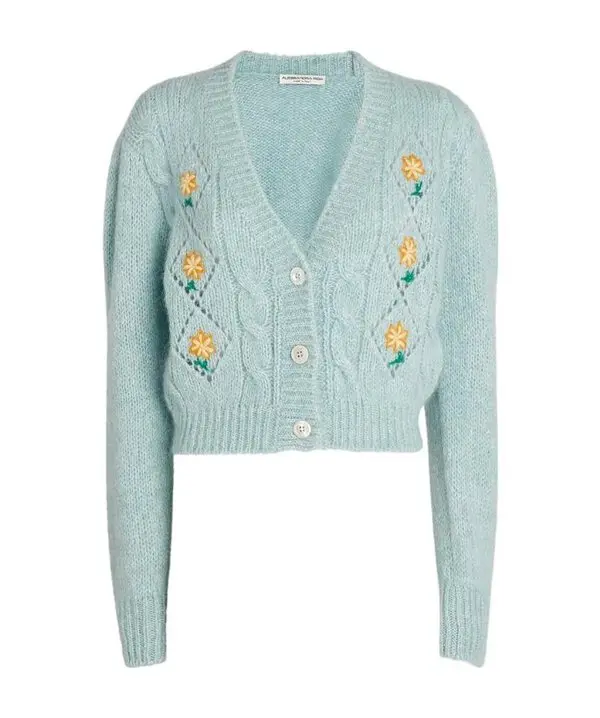 Alessandra Rich Embroidered V-neck Cardigan