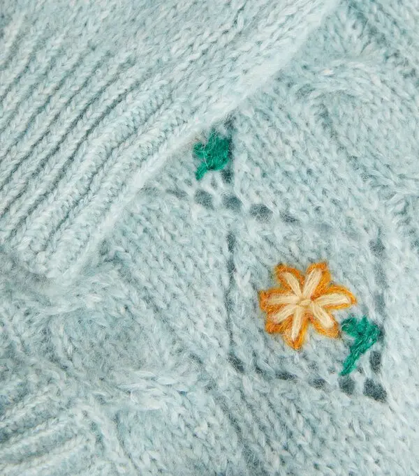 Alessandra Rich Embroidered V-neck Cardigan