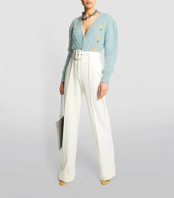 Alessandra Rich Embroidered V-neck Cardigan
