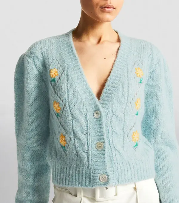 Alessandra Rich Embroidered V-neck Cardigan