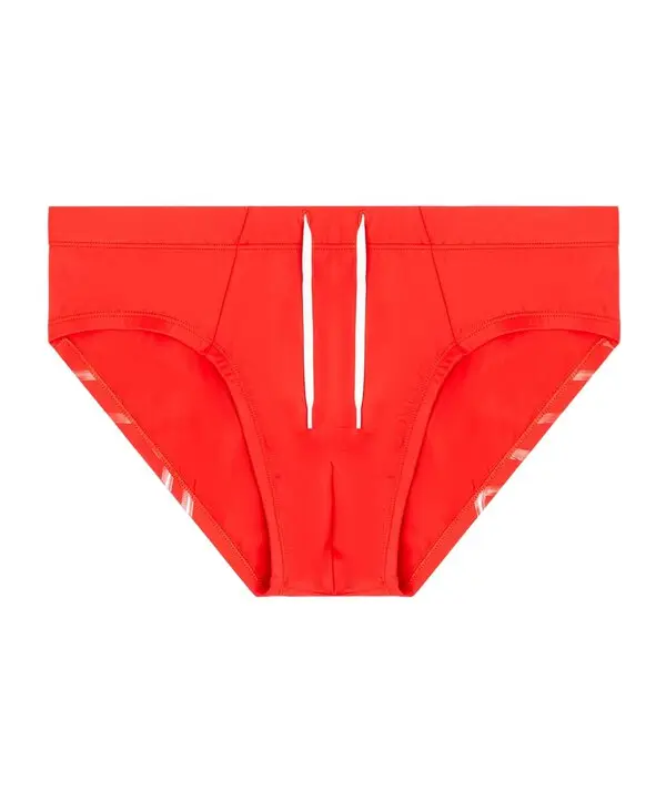 DIESEL® Embossed Logo Swim Briefs - Red