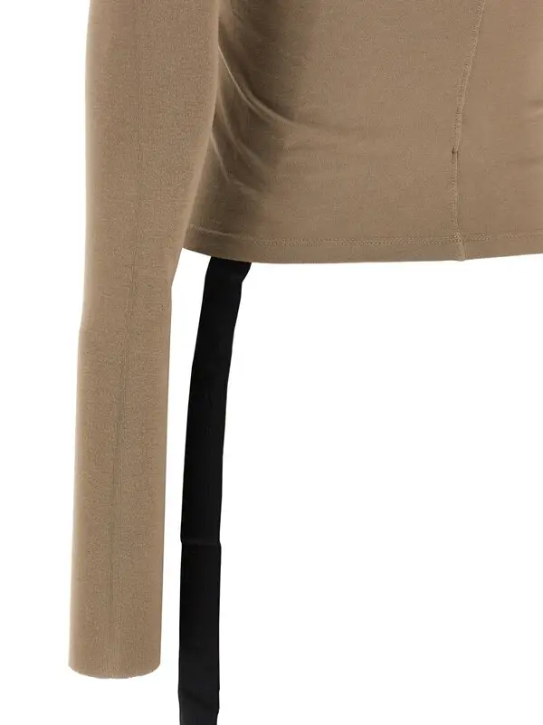 Rick Owens One-shoulder Long Sleeve T-shirt - Brown