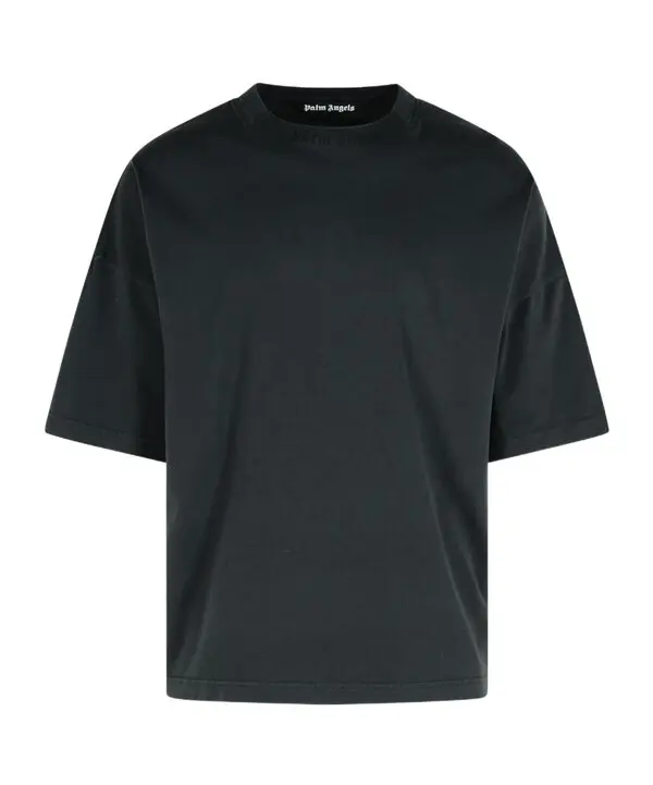 Palm Angels Logo-embroidered T-shirt - Black