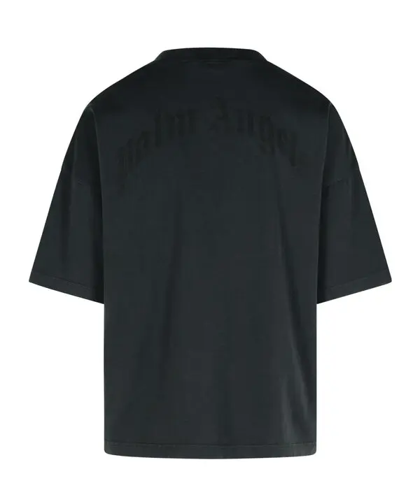 Palm Angels Logo-embroidered T-shirt - Black