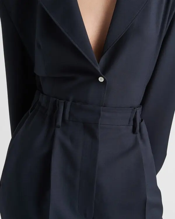 Prada Pleated Tailored Trousers - Blue