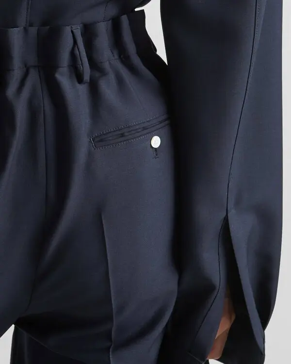 Prada Pleated Tailored Trousers - Blue