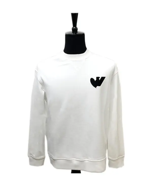 Emporio Armani Long Sleeve Logo Sweater - White