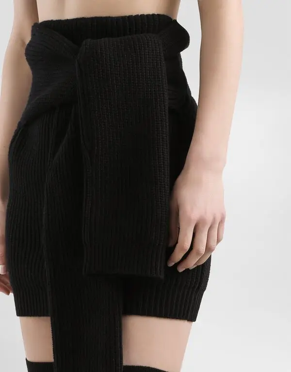 Dolce & Gabbana Knitted Mini Skirt With Embellishments