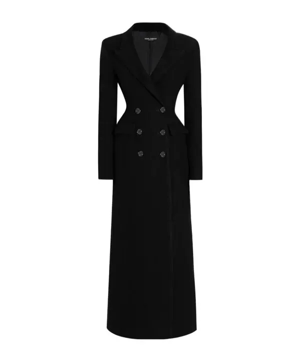 Dolce & Gabbana Double-breasted Long Coat - Black