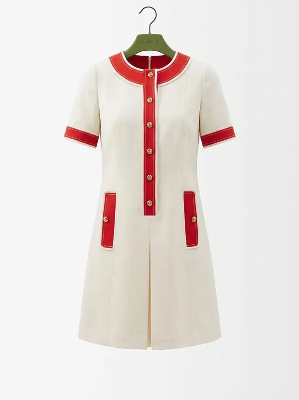 Gucci Contrast Color A-line Mini Dress