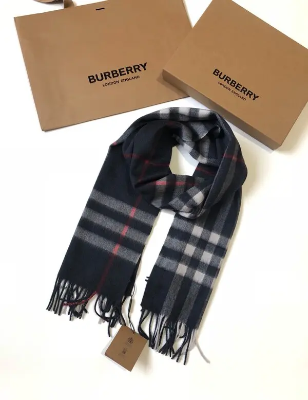 Burberry Check-pattern Fringed-edge Scarf - Blue