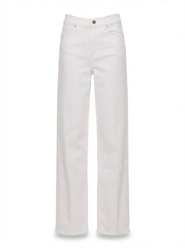 FRAME Le Slim Palazzo Trousers - White