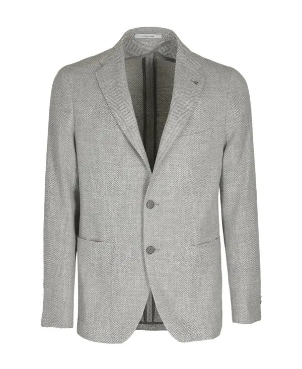 Tagliatore Single-breasted Herringbone Blazer - Gray