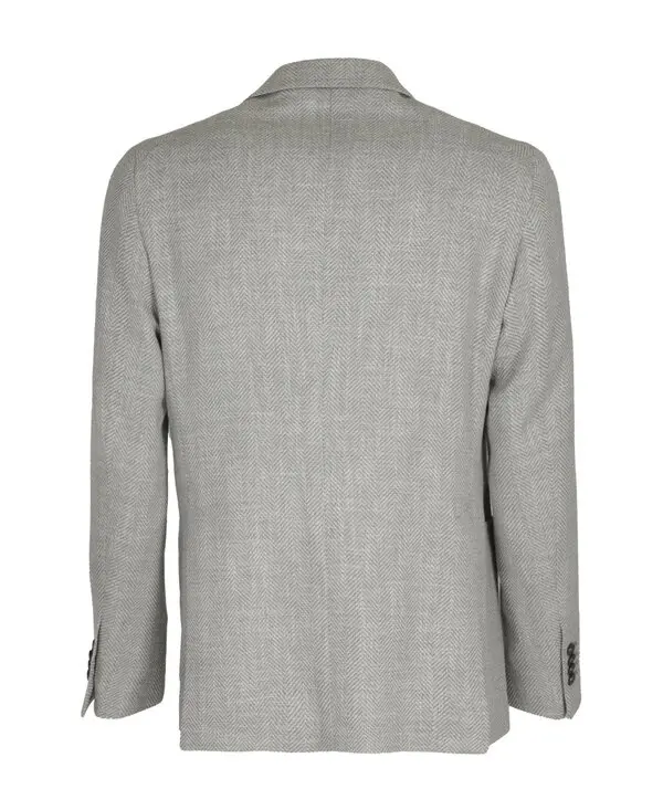 Tagliatore Single-breasted Herringbone Blazer - Gray