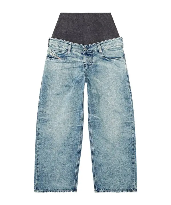 DIESEL® D-eni Relaxed Wide Leg Jeans - Medium Blue