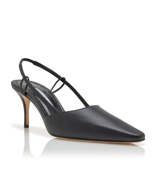 Manolo Blahnik Pointed Toe Slingback Stiletto Sandals