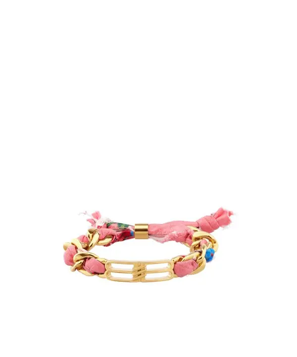 Balenciaga Bb Icon Ribbon Bracelet - Gold/multicolor