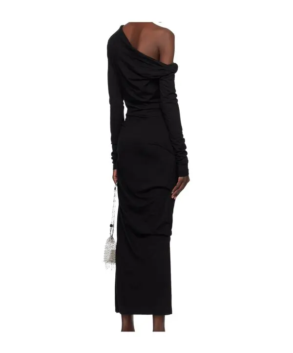 Paris Georgia Off-the-shoulder Draped Maxi Dress - Black