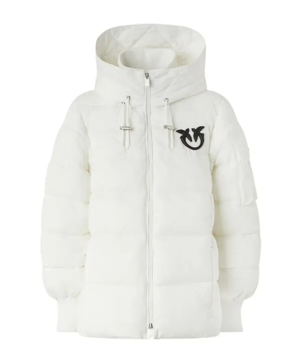Pinko Crusca Hooded Cape Jacket - White
