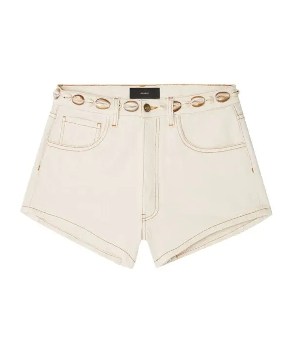 Alanui Ocean Dream Denim Shorts - White