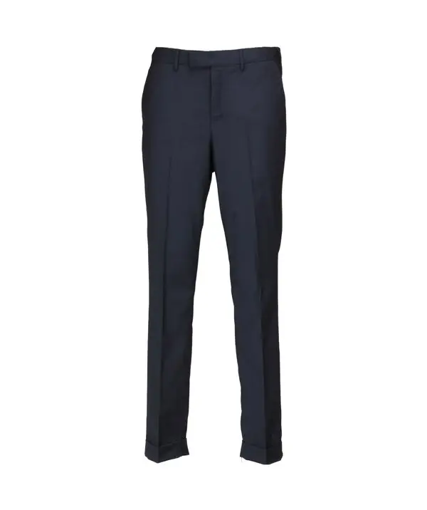 PT TORINO Tailored Straight-leg Trousers With Belt Rings - Black