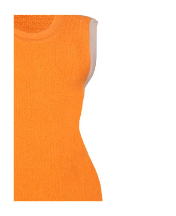 Jacquemus Sleeveless Knit Mini Dress With Contrast Trim