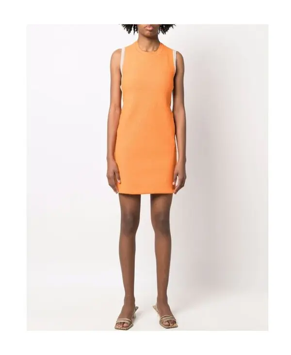 Jacquemus Sleeveless Knit Mini Dress With Contrast Trim