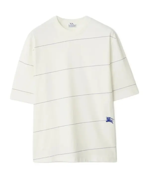 Burberry Logo Embroidered Striped T-shirt - Rain