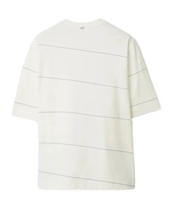 Burberry Logo Embroidered Striped T-shirt - Rain