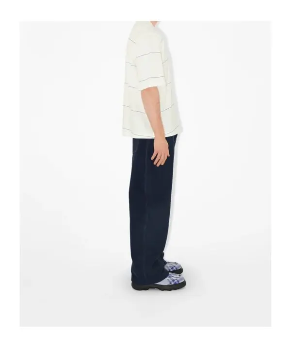 Burberry Logo Embroidered Striped T-shirt - Rain