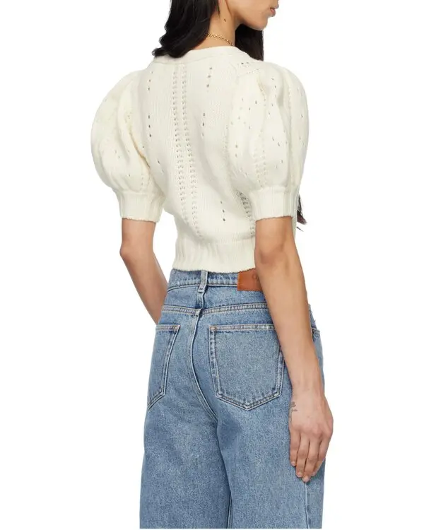 Chloé Puff Sleeve Knit Cardigan