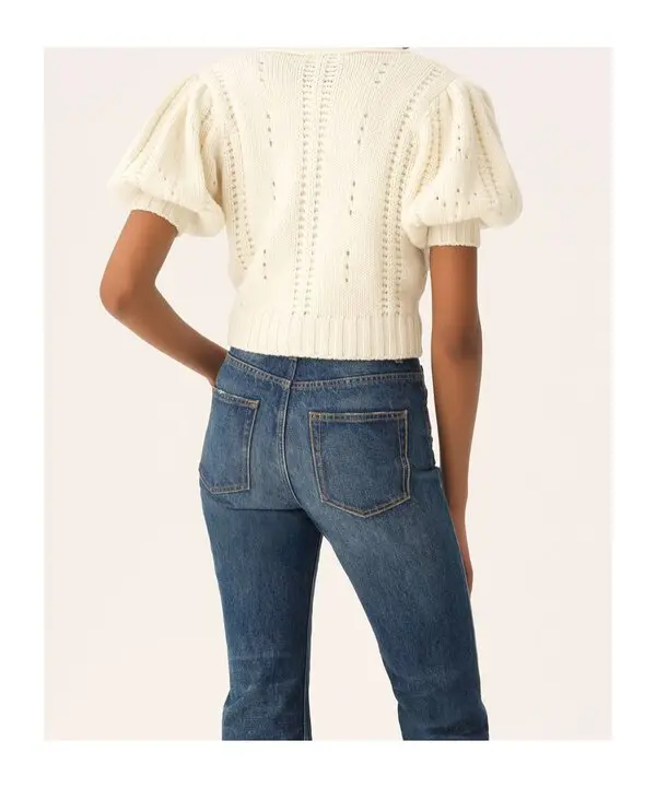 Chloé Puff Sleeve Knit Cardigan