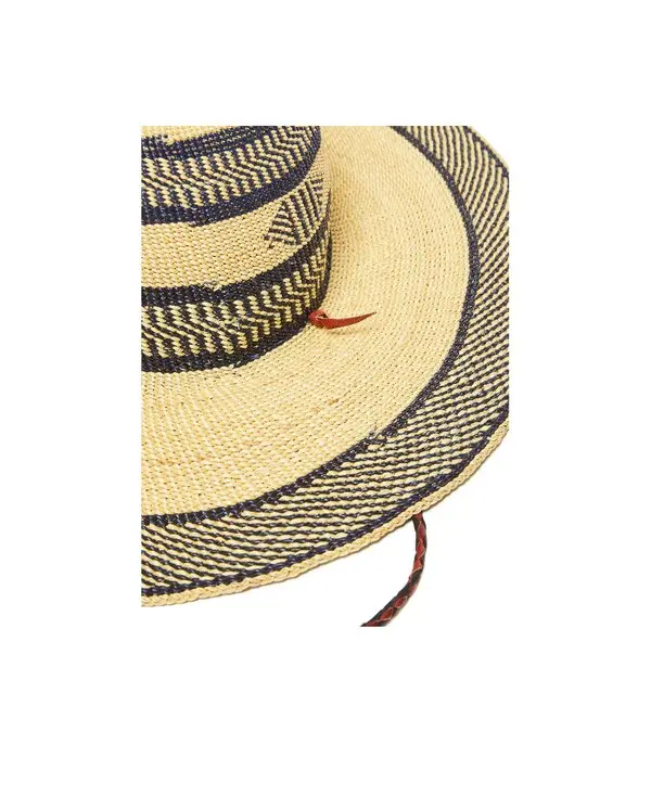 Max Mara Wide Brim Straw Hat With Emblem Detail