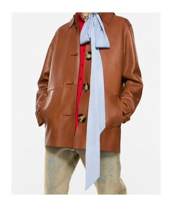 Acne Studios Single-breasted Leather Coat