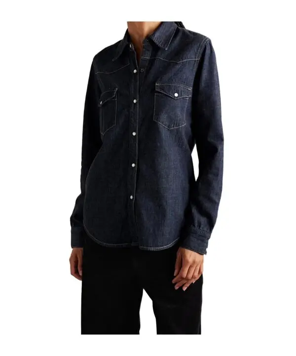 NILI LOTAN Long-sleeved Denim Shirt