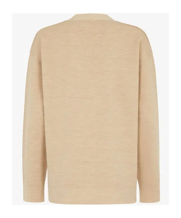 Fendi V-neck Cardigan With Ff Pattern Lining