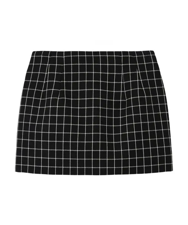 Wardrobe.NYC Checked Mini Skirt - Black