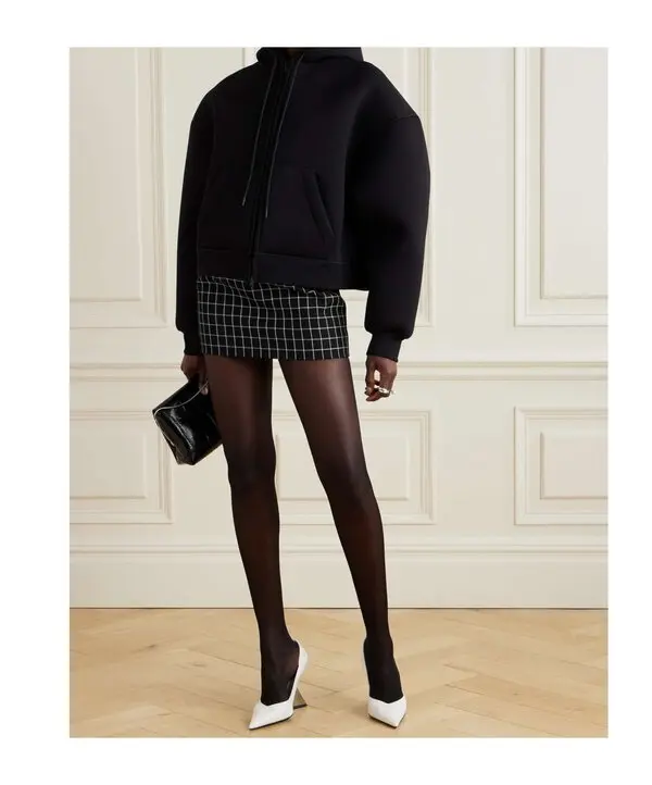 Wardrobe.NYC Checked Mini Skirt - Black