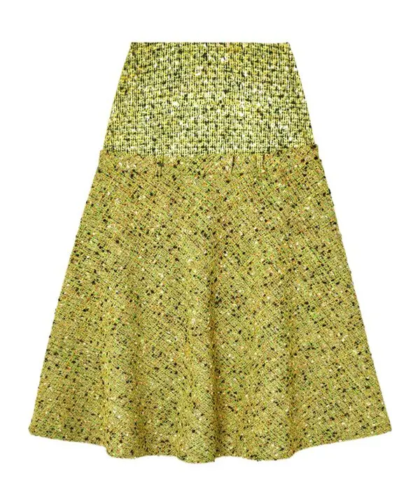 DIESEL® Tweed Textured Flared Midi Skirt