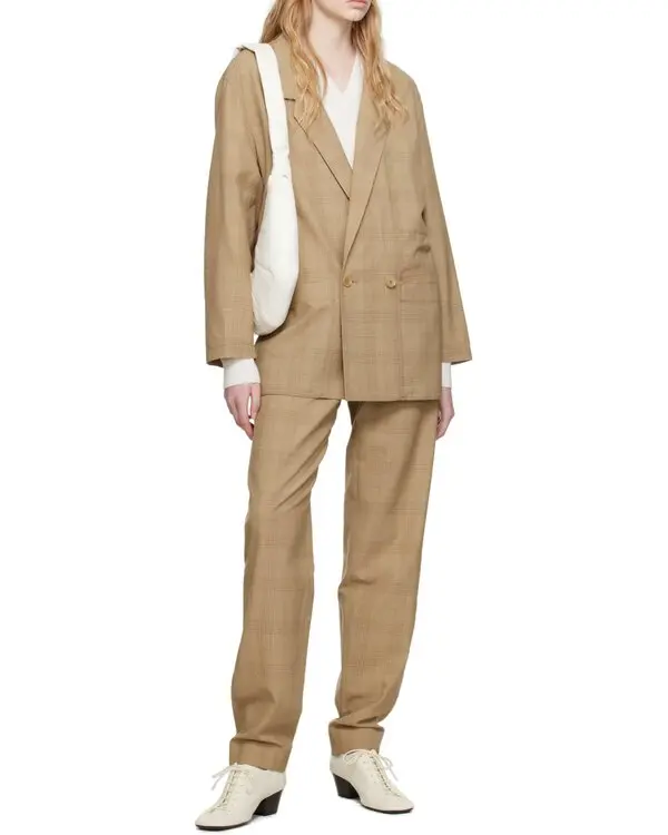 LEMAIRE Straight-leg Checked Wool Pants