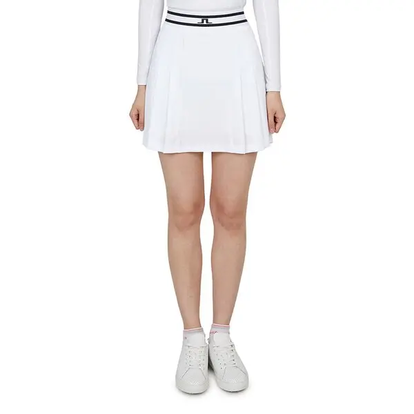 J. Lindeberg Pleated Skirt With Logo Detail - White