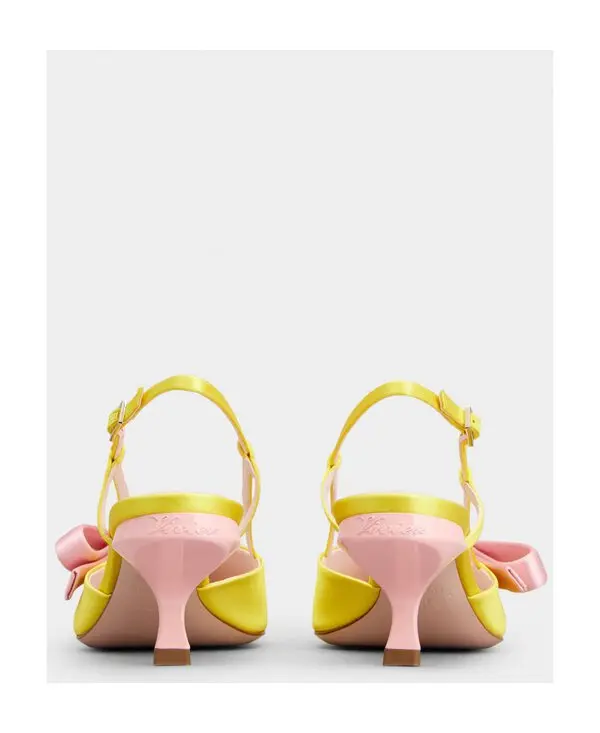 ROGER VIVIER Virgule Bow Slingback Pumps In Satin