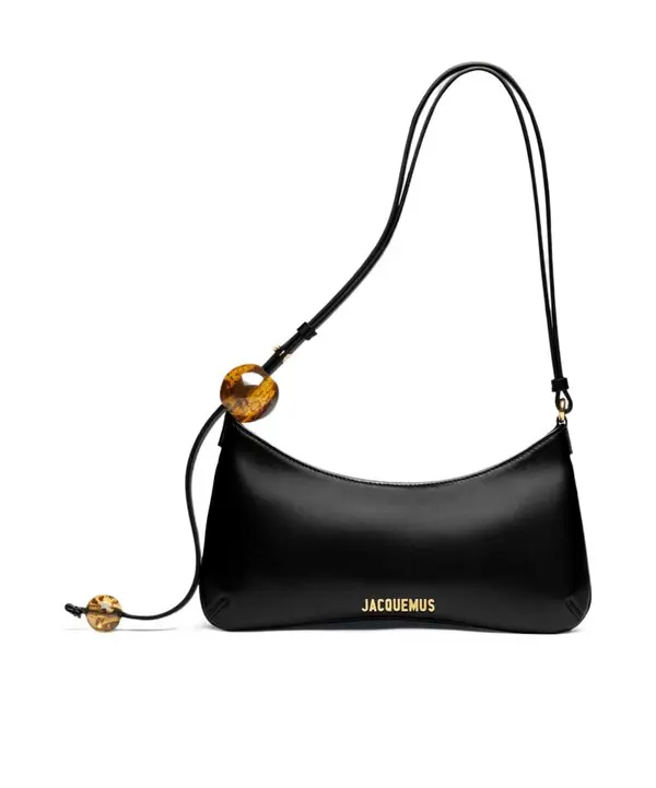 Jacquemus Bisou Perle Logo Plaque Shoulder Bag - Black