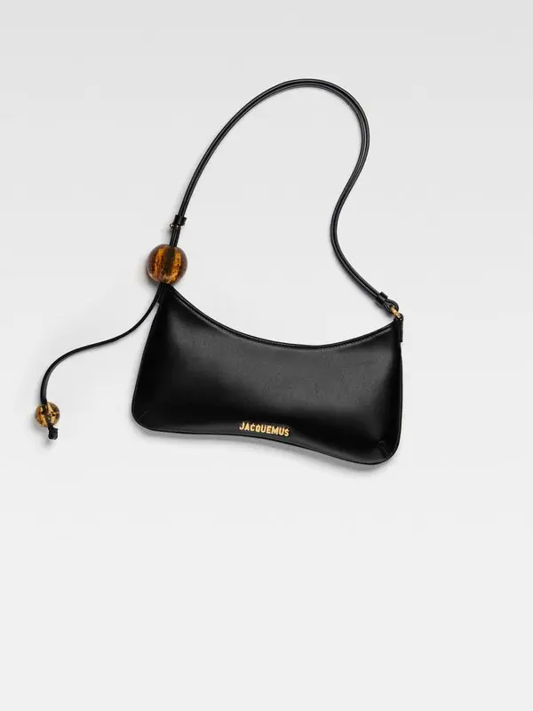 Jacquemus Bisou Perle Logo Plaque Shoulder Bag - Black